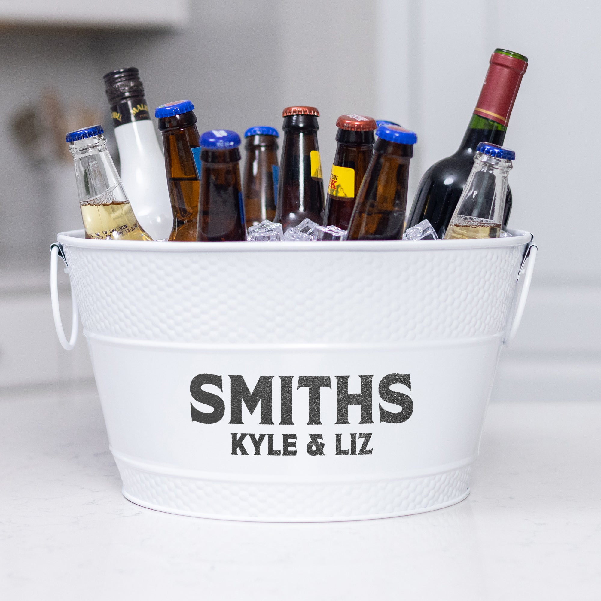 Personalized Beer Bucket Large in White - Old Tavern – Chilled-Designs