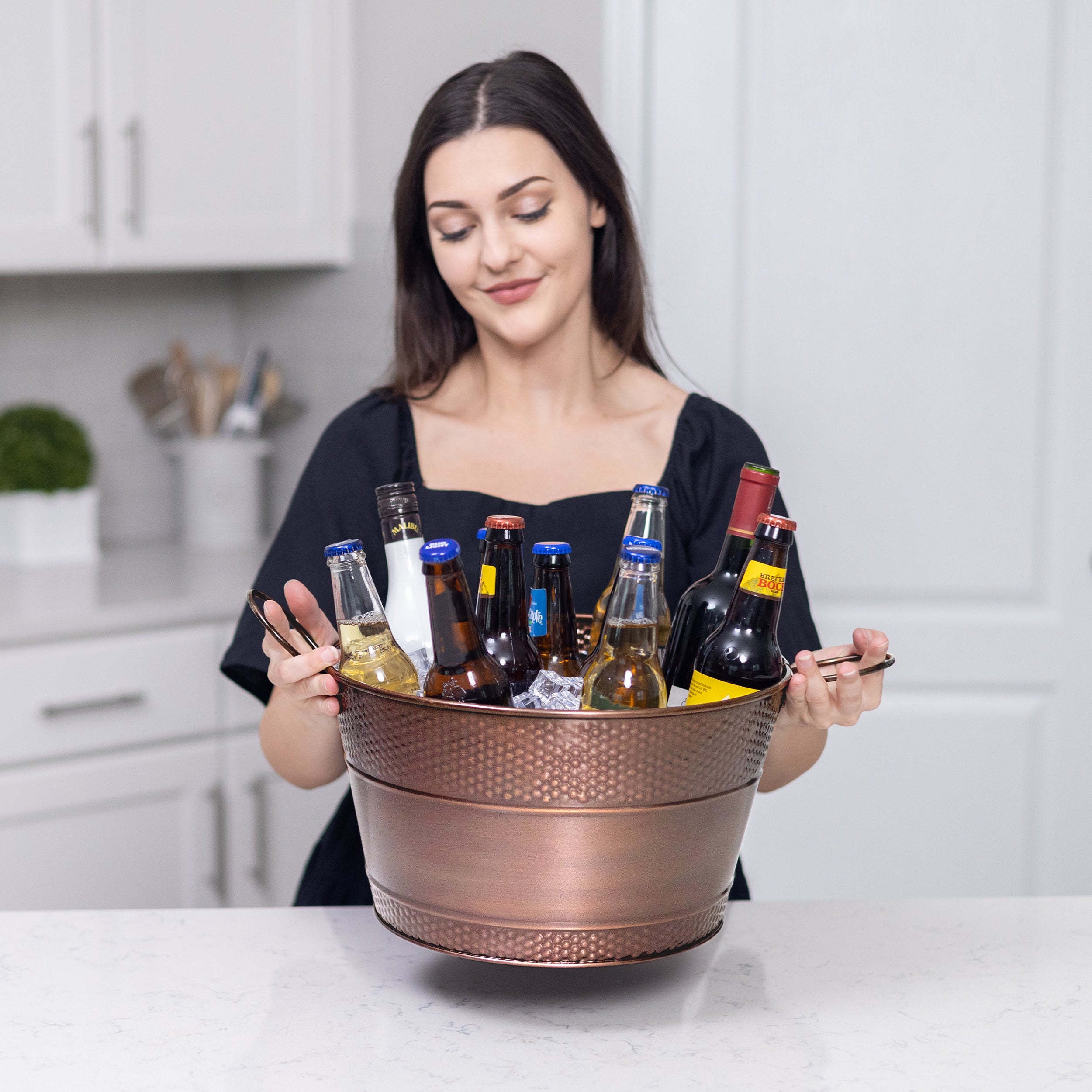 Personalized Beer Bucket Large Hammered Copper Finish - Old Tavern ...