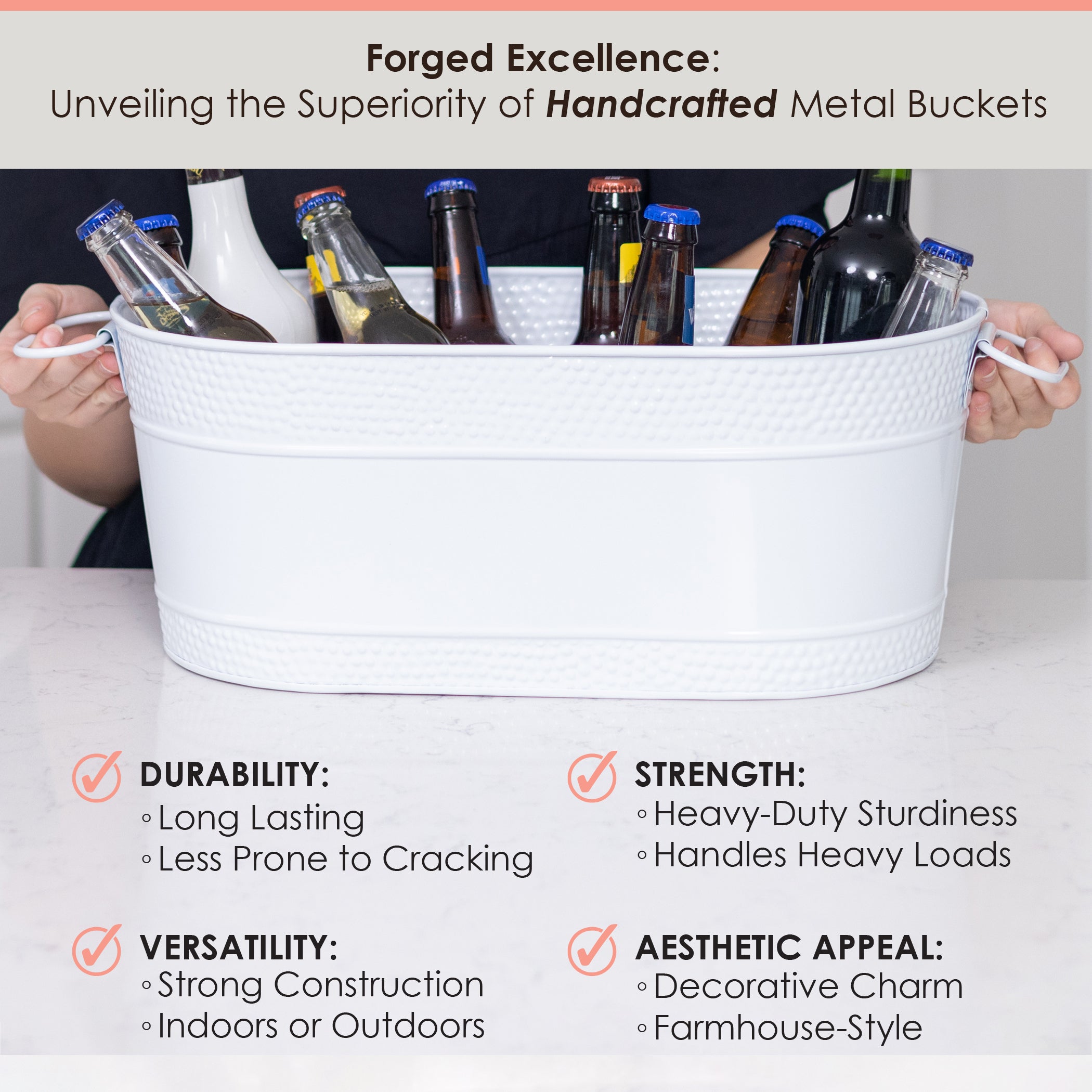 Personalized Beverage Tub White Hammered - Chilled Designs – Chilled ...