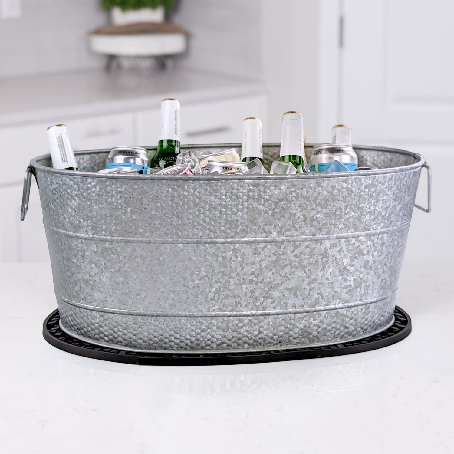 Personalized Beverage Tub with PVC Party Mat - BREKX Aspen Acid Wash ...