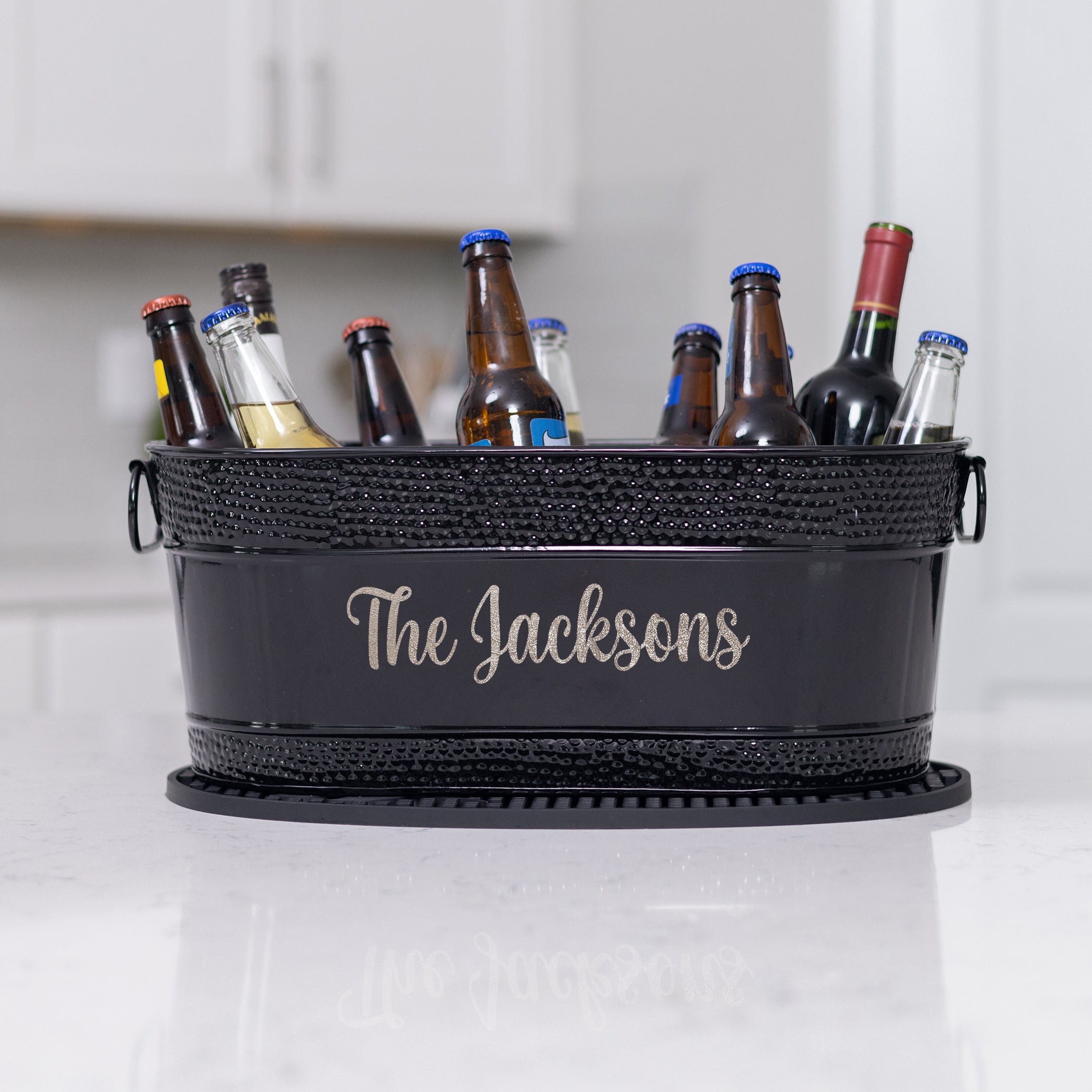 Personalized Drink Bucket Hammered Galvanized Steel with Party Mat - C ...